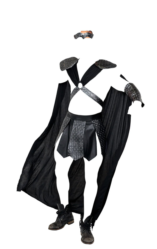 Roma Costume 4 PC Valiant Gladiator Men's Costume with Cape & Body ...