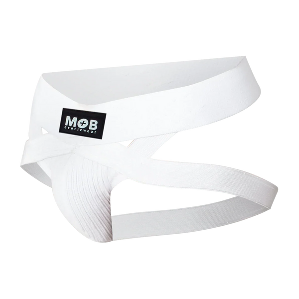 Male Basics MOB Men's Eroticwear X Style Jock White - Romantic Blessings