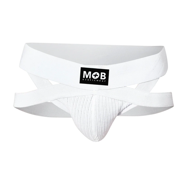 Male Basics MOB Men's Eroticwear X Style Jock White - Romantic Blessings
