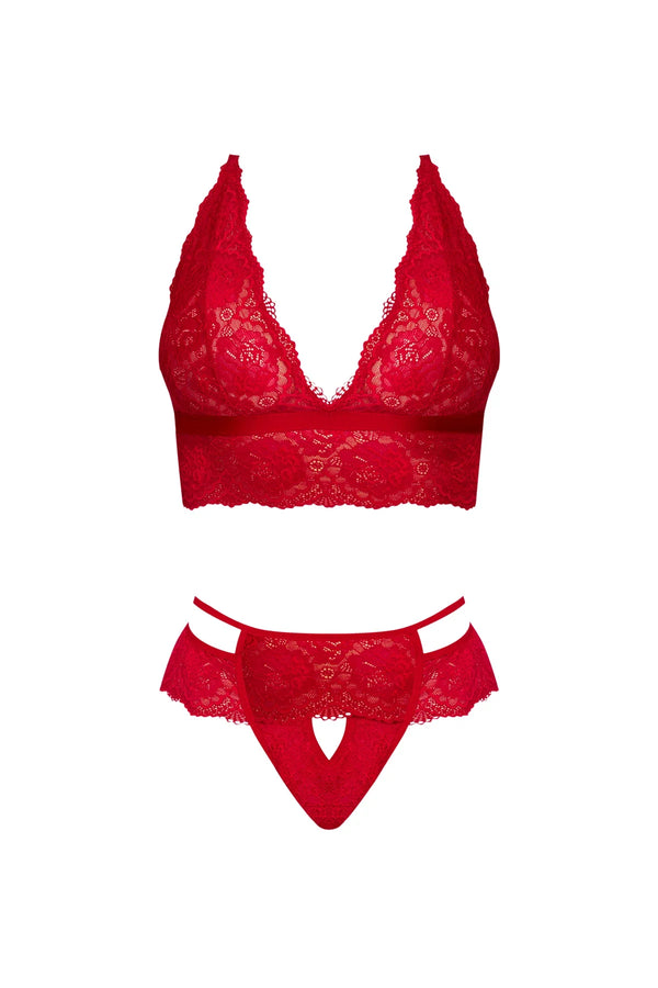 Magic Silk Sugar & Spice Bra & Panty Set Red - Romantic Blessings